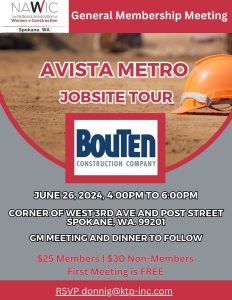 June Chapter Meeting – Tour- Avista Metro – NAWIC